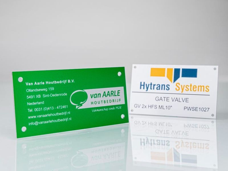 Machine commission name plates